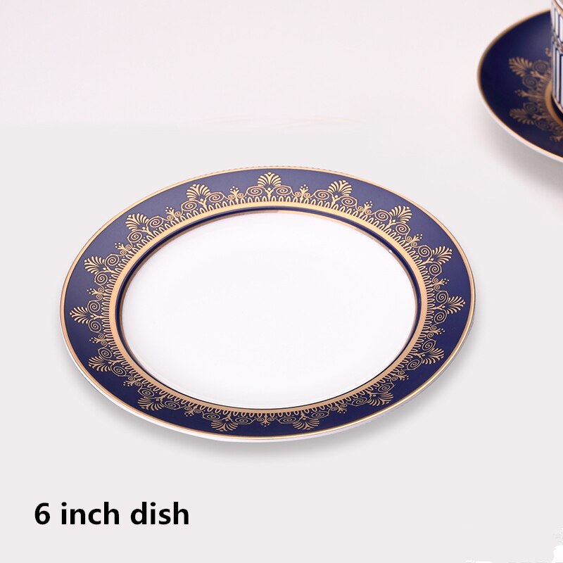 Blue Color Dinner Plates Ceramic Dessert Plates Bo... – Grandado