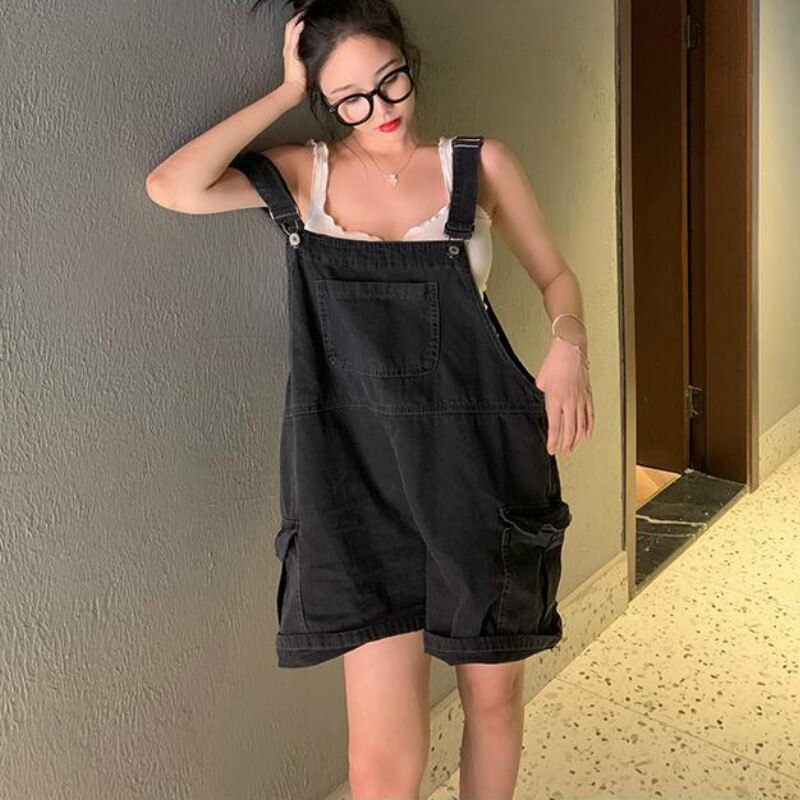 Rompers Women Plus Size 3XL Black Denim Loose BF S... – Grandado