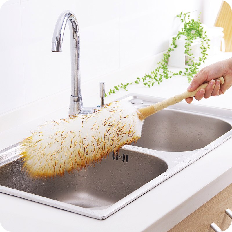Pure Wool Bamboo Handle Soft Microfiber Cleaning D... – Grandado