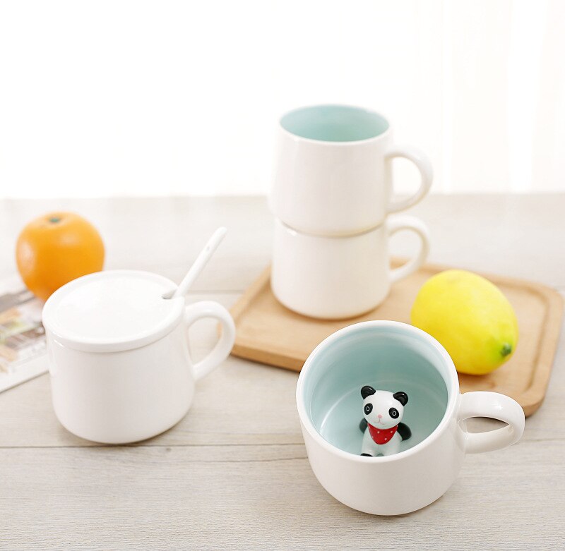 400ml Cute Animal Ceramic Mugs Cartoon Coffee Milk... – Vicedeal