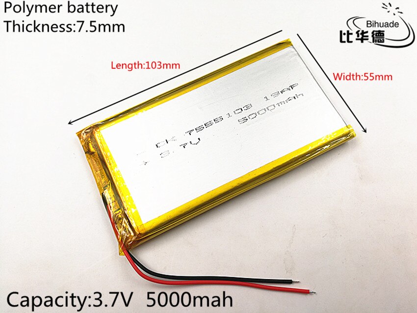 1pcs/lot 7555103 3.7V 5000mAh Polymer Lithium Li-P... – Grandado