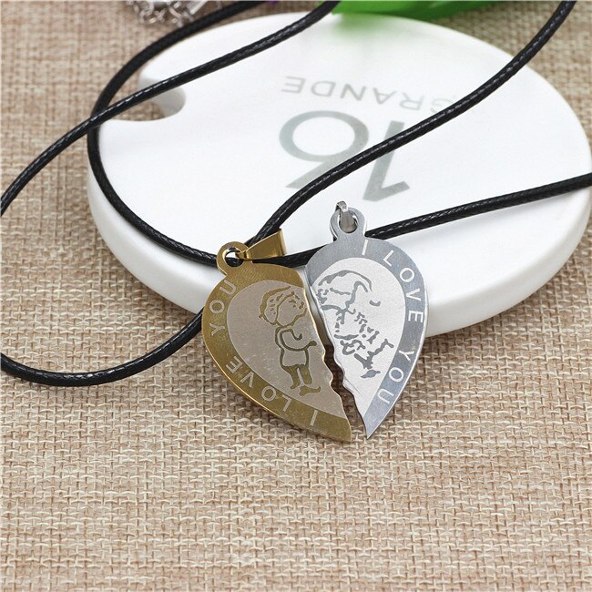 2pcs Heart-shape "I Love You" Titanium steel Coupl... – Grandado