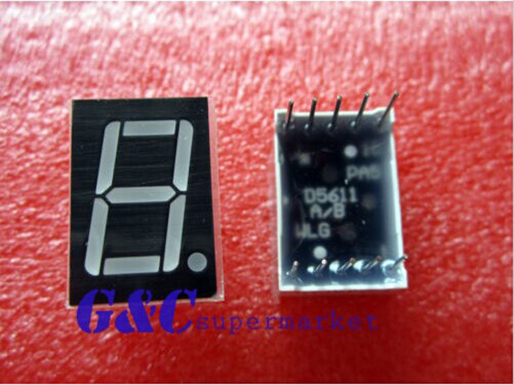 50PCS 0.56-inch 1-digit red LED display 7-segment ... – Grandado