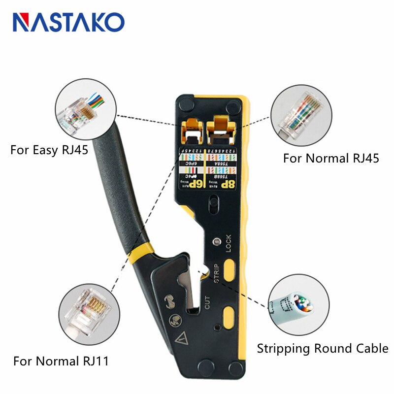 RJ45 Crimper Netwerk Tool Eazy Pass Tang RJ45 Kabe... – Vicedeal