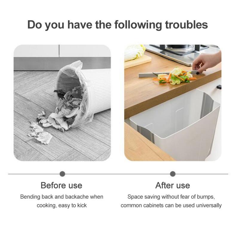 Folding Trash Can Wall Mounted Trash Bin Kitchen C... – Grandado