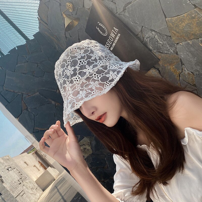 Sun Hats For WomenKorean Style Summer Lace Bucket ... – Vicedeal