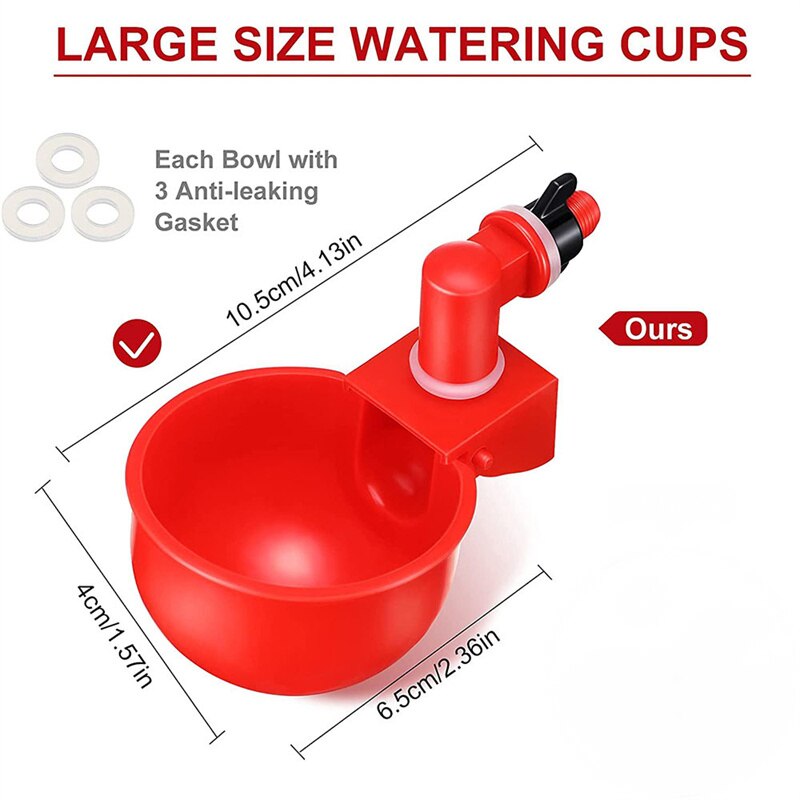 Automatic Chicken Water Cup Waterer Bowl Kit Farm ... – Vicedeal