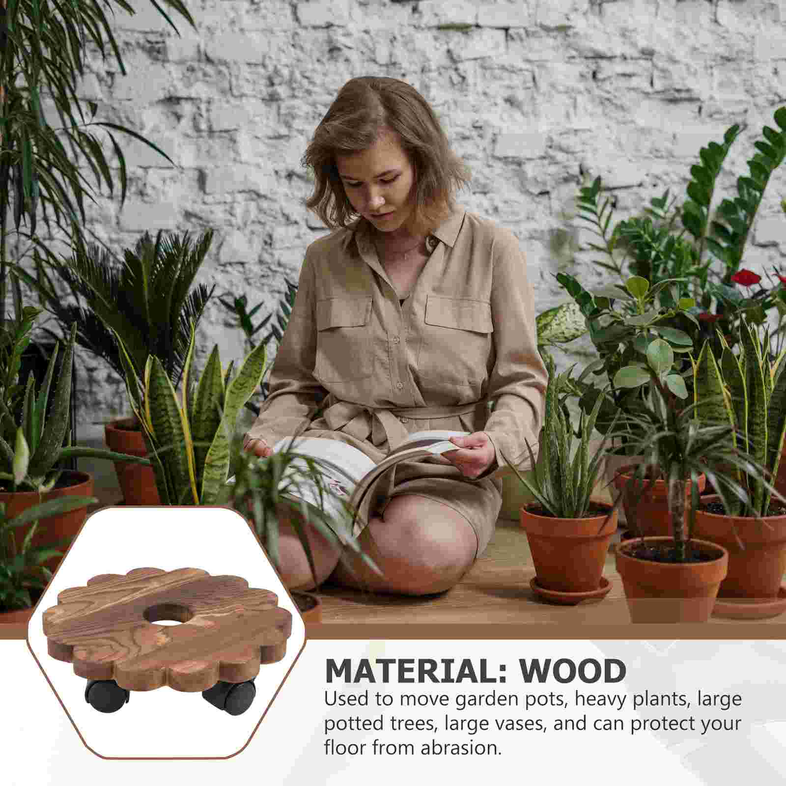 1pc Movable Flower Pot Stand Rolling Planter Palle... – Grandado