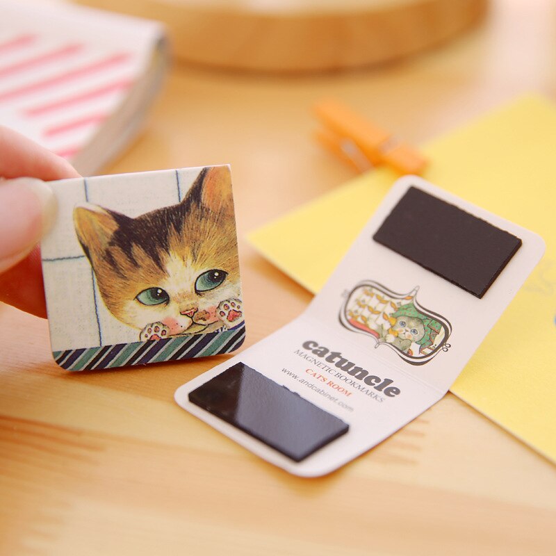 4 Set Mini Cute Cartoon Cat Magnetic Bookmarks Pag... – Vicedeal