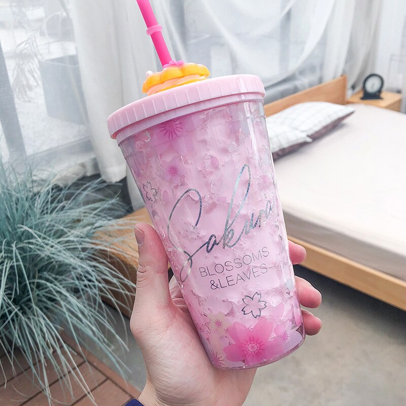 Zomer Donut Cake Dubbele Ijs Cup Koreaanse Stro Pl... – Grandado