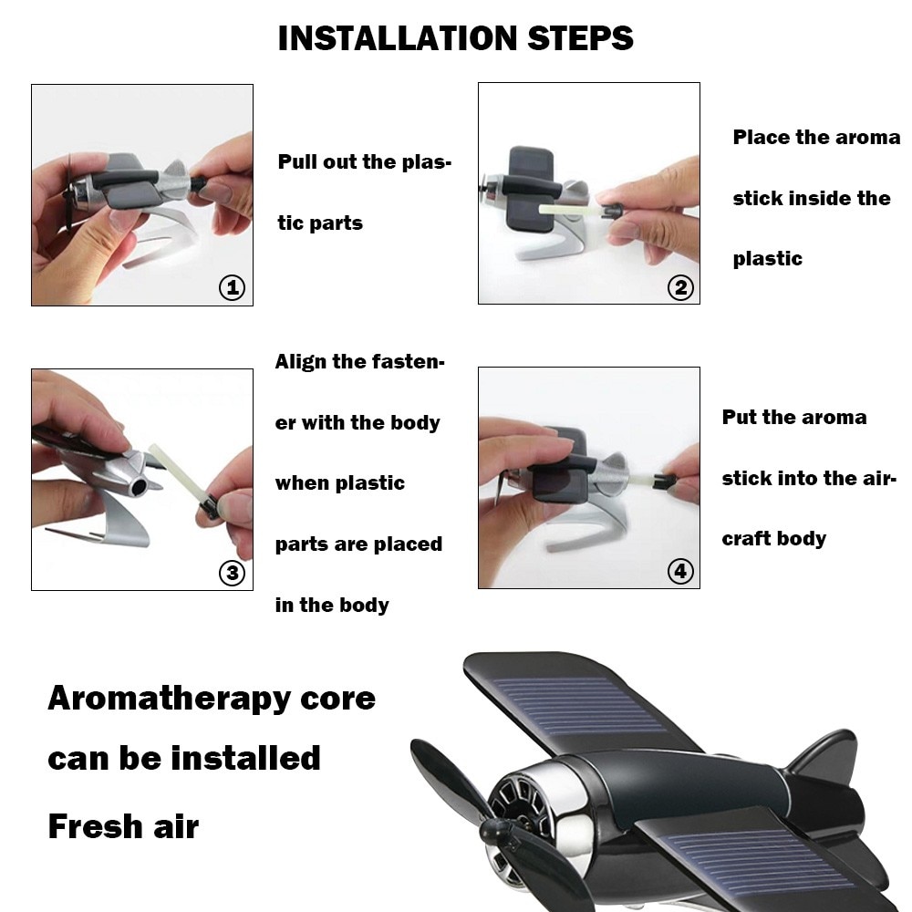 car Decor Airplane Model Non-slip Mat Solar Energy... – Vicedeal