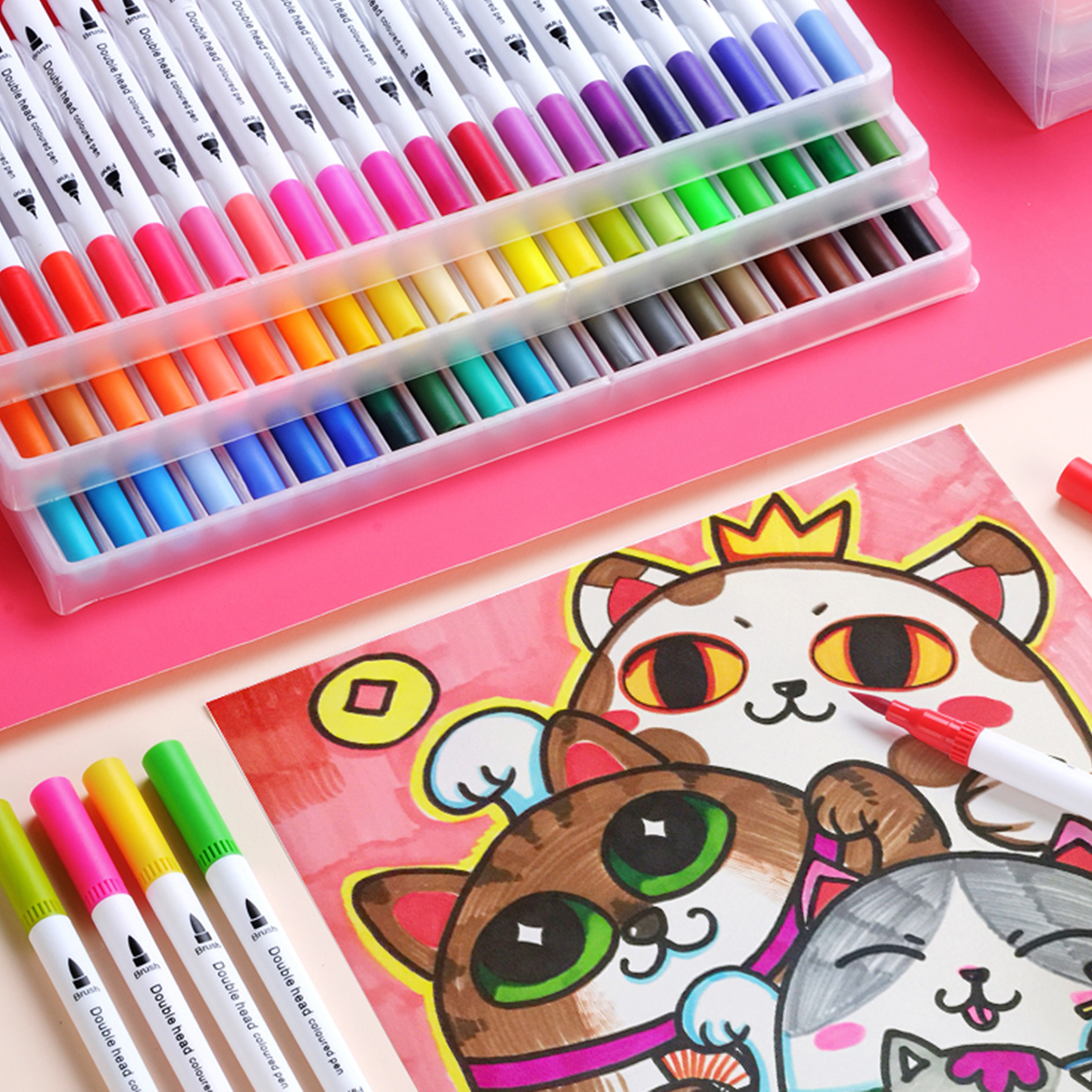 100 Colors Dual Tips Brush Pens Art Markers Brush ... – Grandado