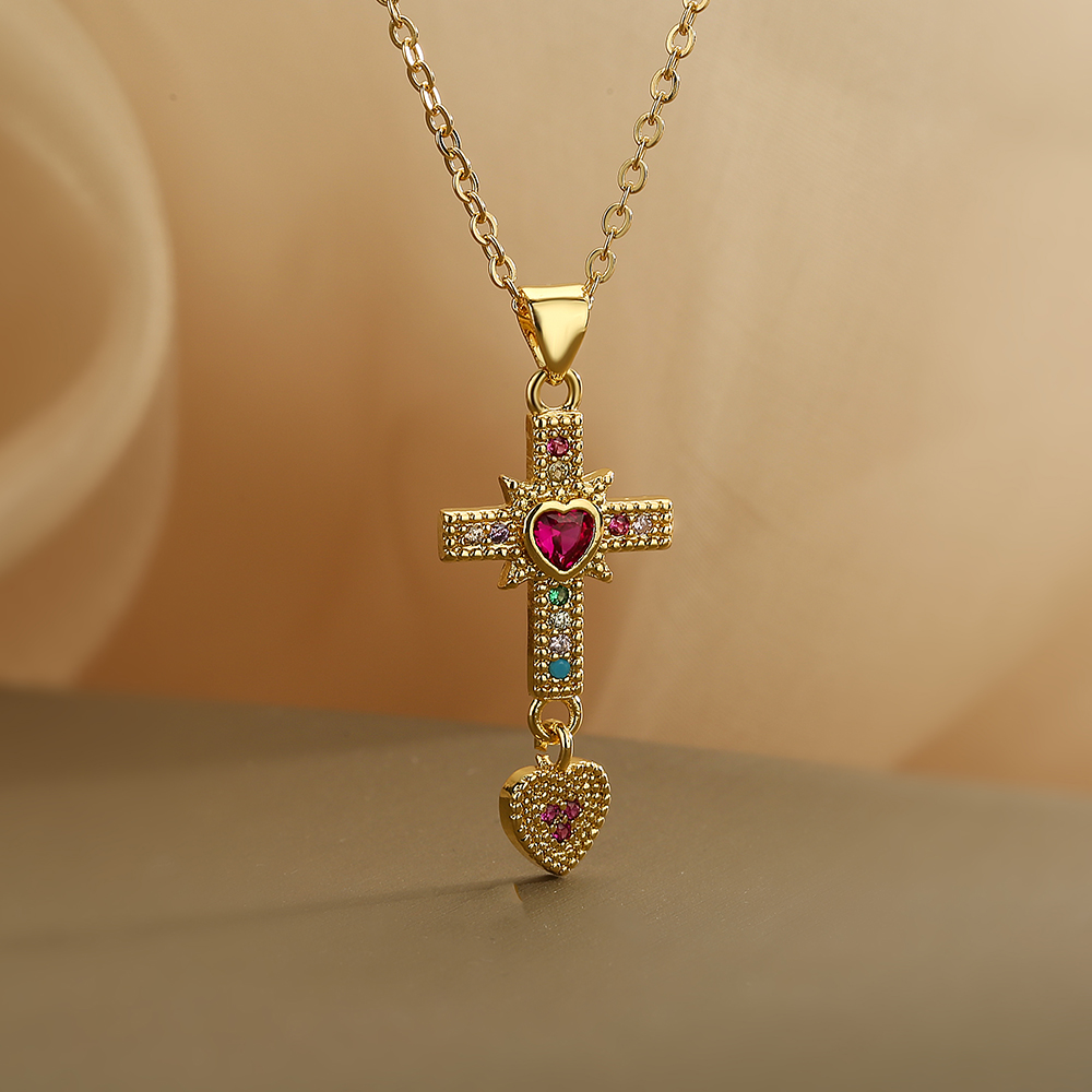 NEWBUY, único, colgante de Cruz de corazón de águi... – Grandado