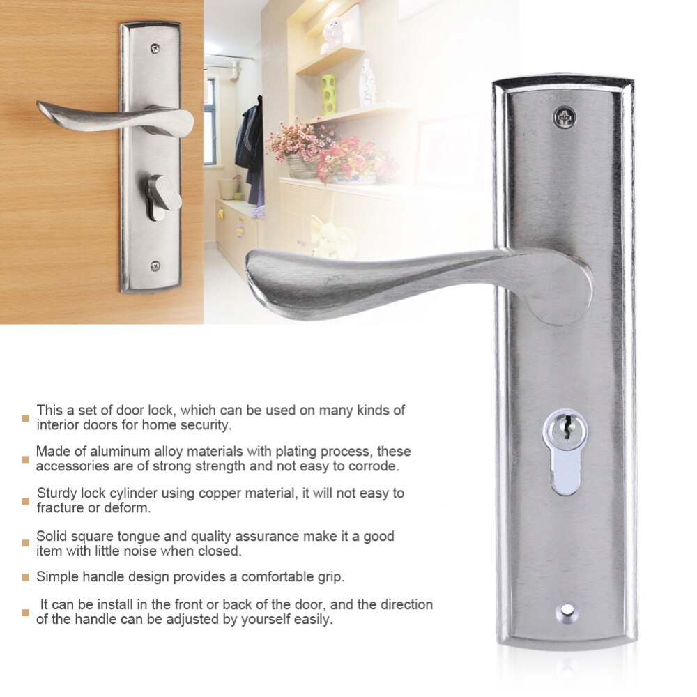 Aluminum Door Lock Interior Home Door Handle Lock ... – Grandado