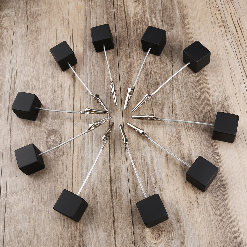 10pcs Black Cube Base Memo Photo Holder Card Paper... – Vicedeal