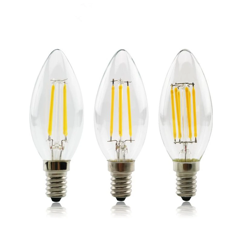 1-10X LED Filament Candle Light Bulb E14 220V 240V... – Grandado