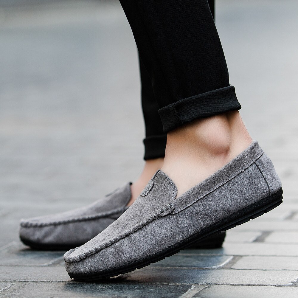 Men Flock Flat Shoes Men's Boat Bean Shoes Style Y... – Vicedeal