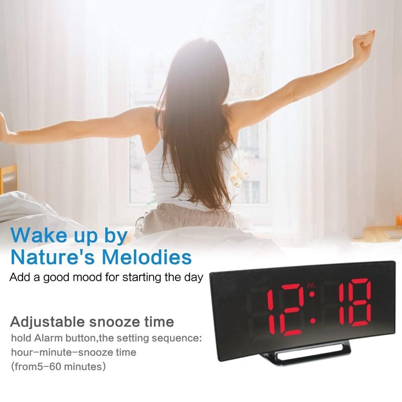 Digital Alarm Clock LED Mirror Clock Multifunction... – Grandado