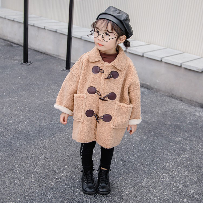 Girls Lambs Woolen Coat 4 7 9 12 14 Years old Chil... – Vicedeal