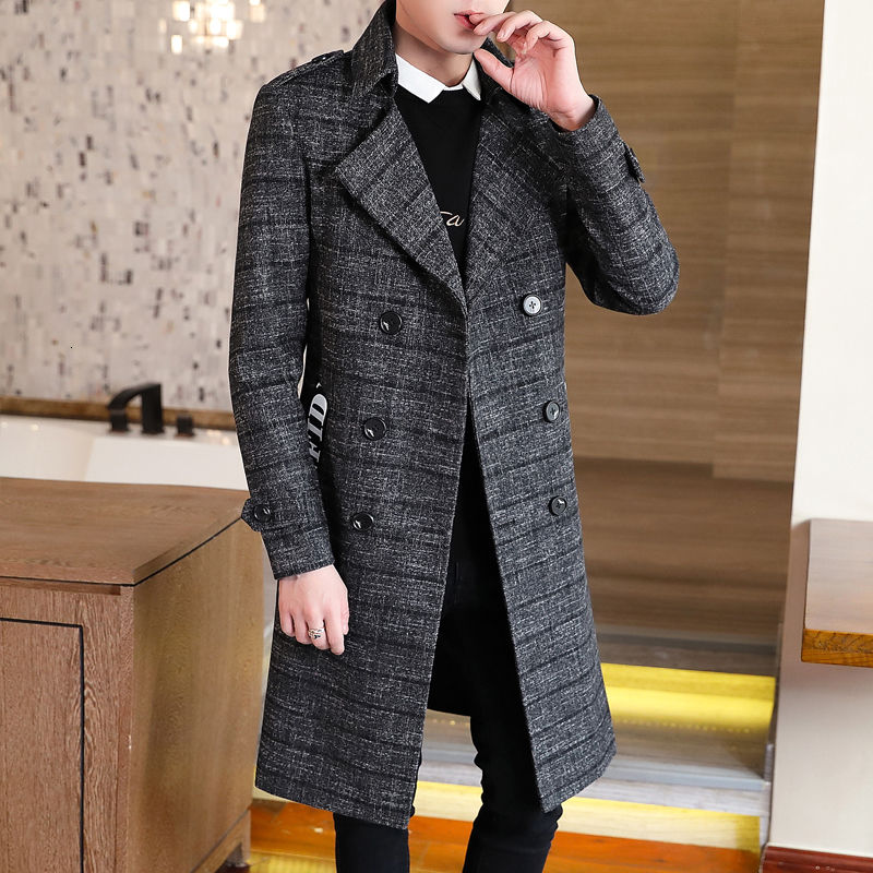 Winter Men's Woollen Windbreaker Double Breast... – Vicedeal