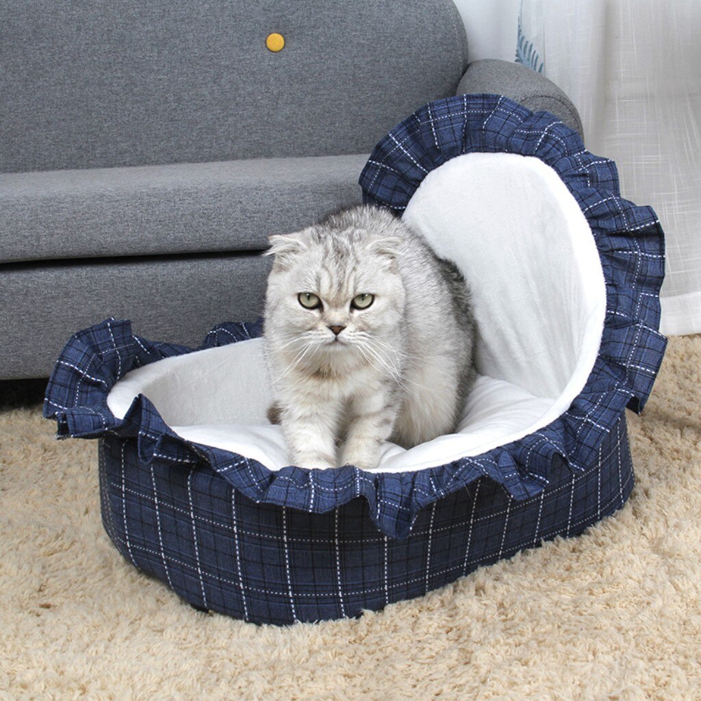 Winter Warm Cat Bed Plush Soft Portable Foldable C... – Grandado