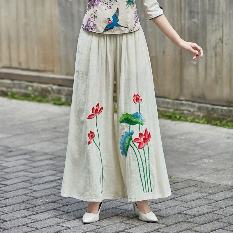 Women Bloomers Bottoms Cotton Linen Loose Pants Tr... – Vicedeal