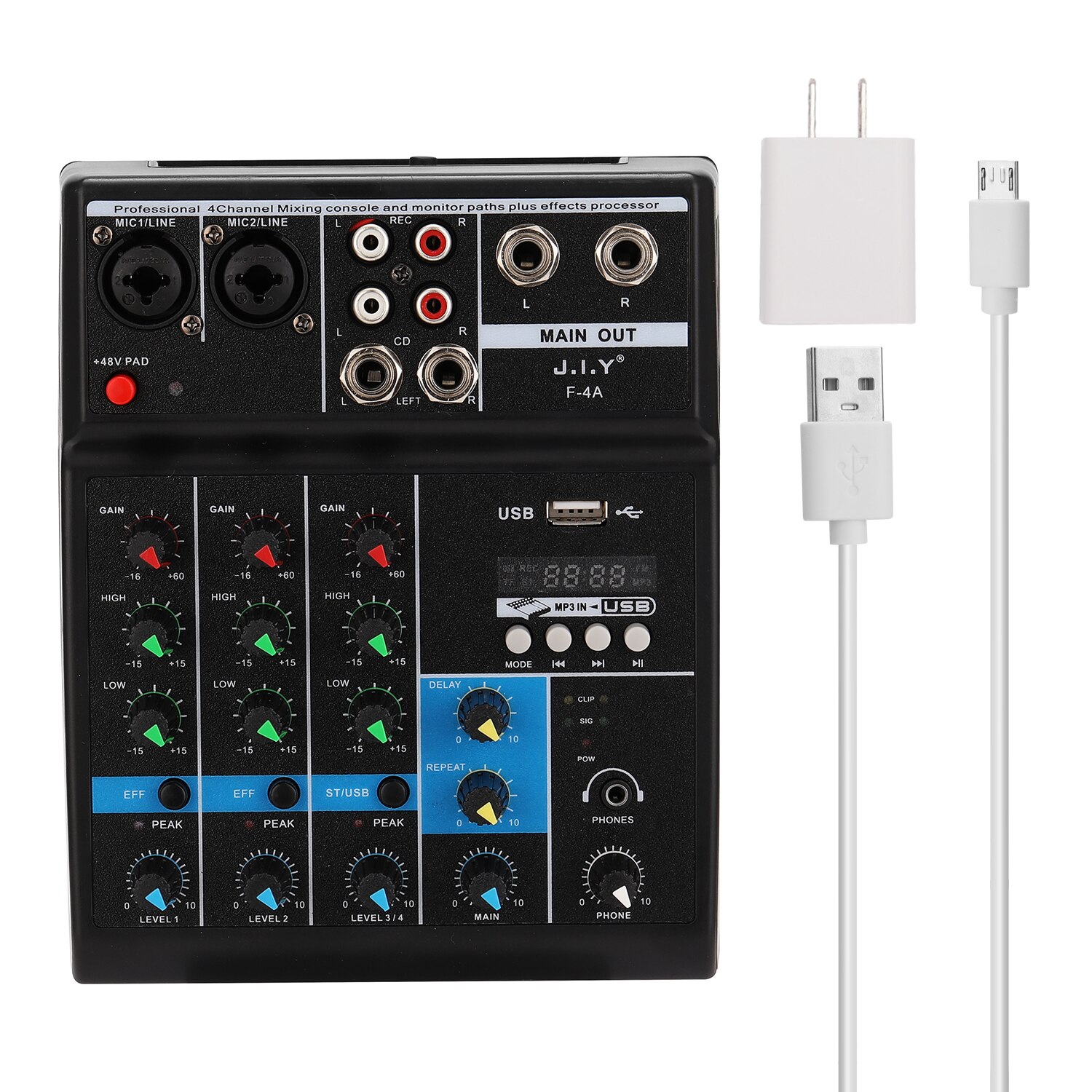 BT 4 Channel Sound Mixing Console and Monitor Path... – Grandado