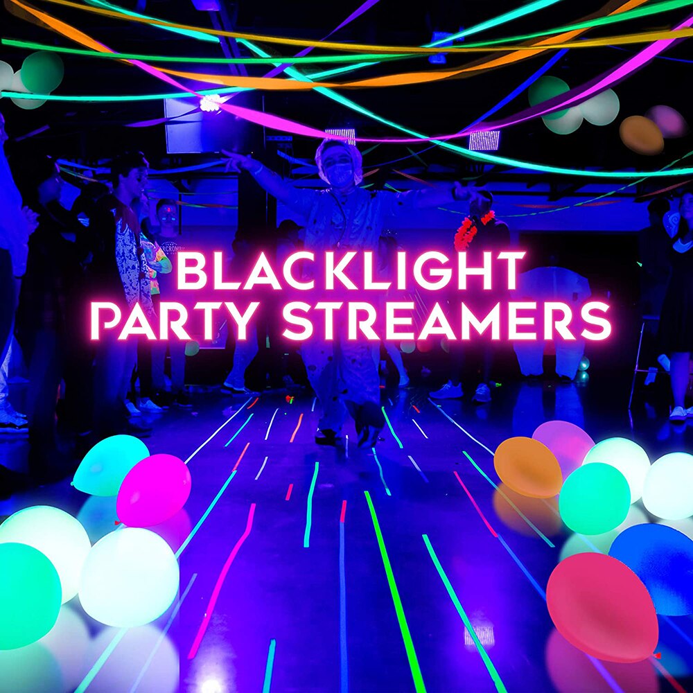 8pcs Glow in The Dark Streamers Blacklight Party S... – Grandado