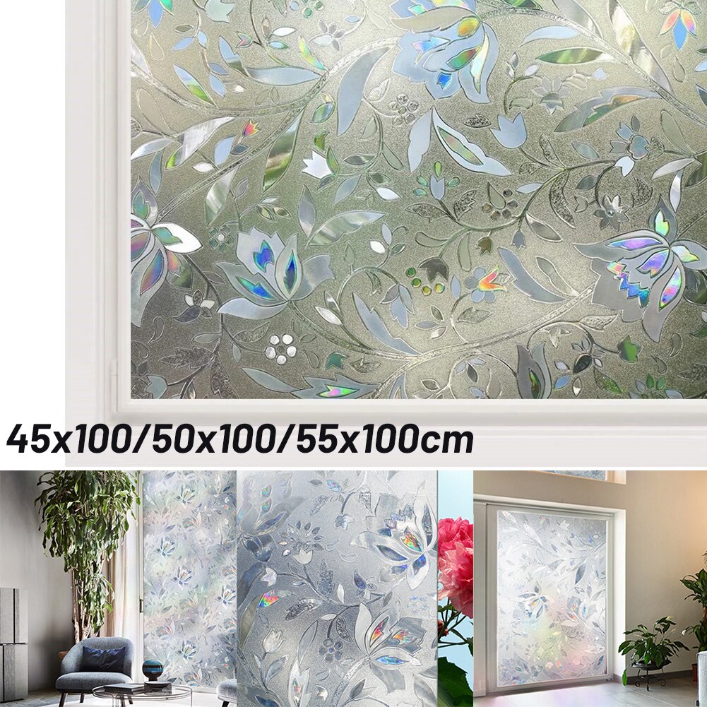 1*pvc Glass Sticker Tulip Flower 3D Static Cling D... – Grandado