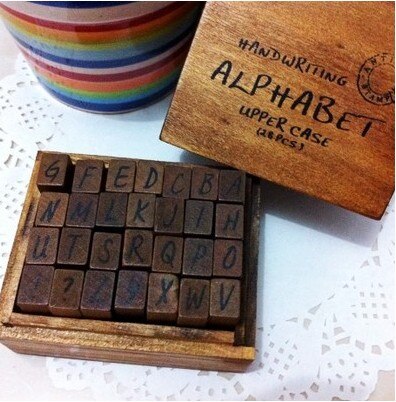 Anglais Cursive Digital Wooden AlPhaBet Seal Set S... – Grandado