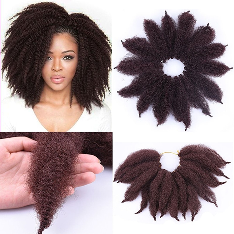 8 Inch Afro Short Crochet Marley Braids Hair Synth... – Grandado