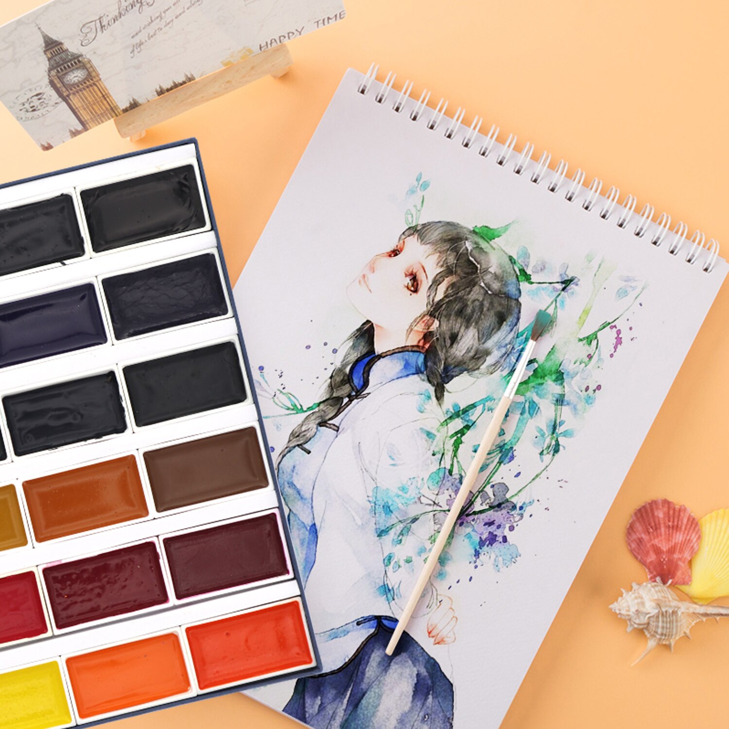 SeamiArt 24Color Semi-dry Watercolor Paint Set Wat... – Grandado