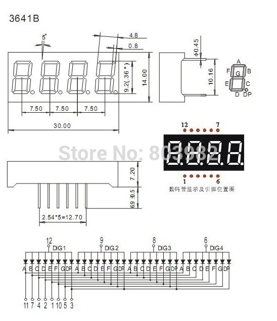 0.36 Inch Led Display Common Anode 4 Bit Digital T... – Grandado 0.36 Inch Led Display Common Anode 4 Bit Digital T... – Grandado