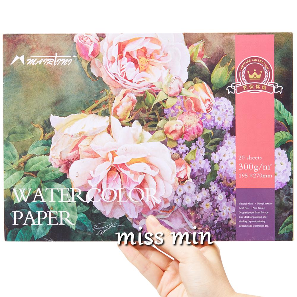 Martini 300g mixed cotton watercolor paper four-si... – Grandado