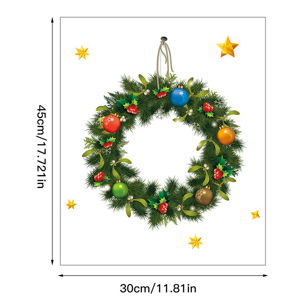Christmas Wreath Wall Stickers Window Glass Sectio... – Grandado