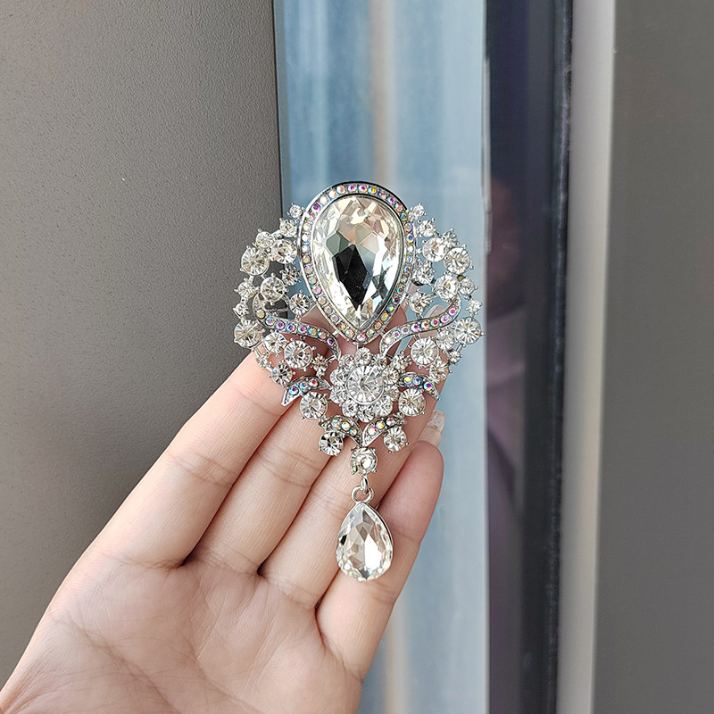 Large Oval Rhinestone Brooches For Women Vintage C... – Grandado