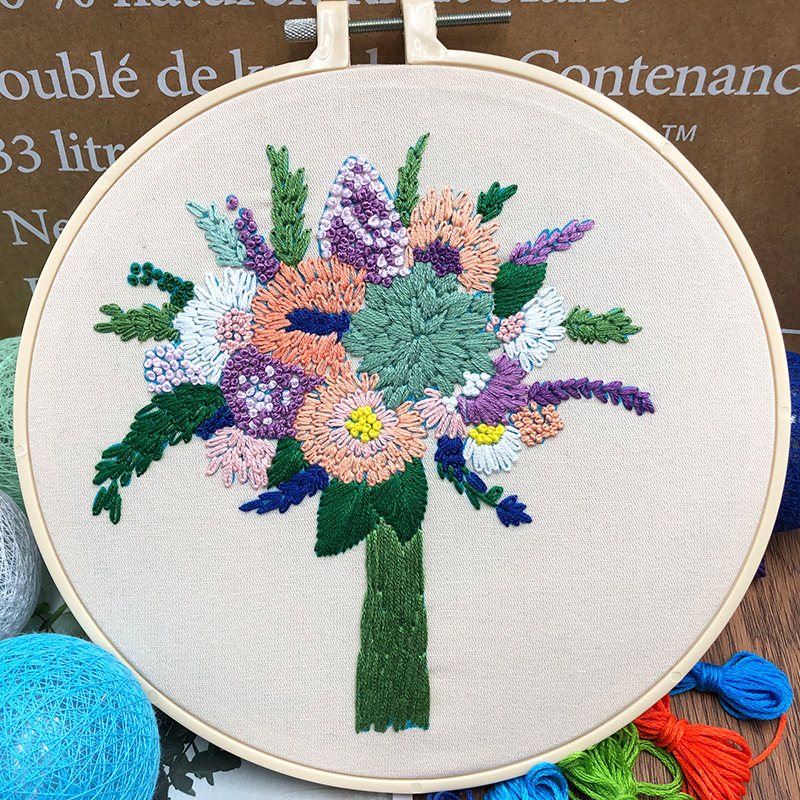 Colorful Flower Embroidery Kit DIY Needlework Hous... – Vicedeal