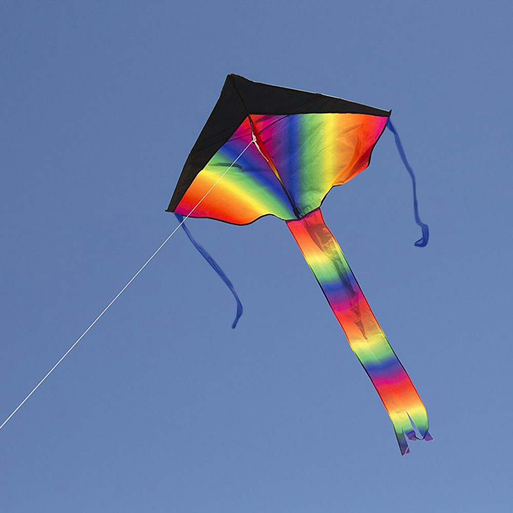 105Cm Kids Enorme Rainbow Kite Enkele Lijn Vlieger... – Grandado