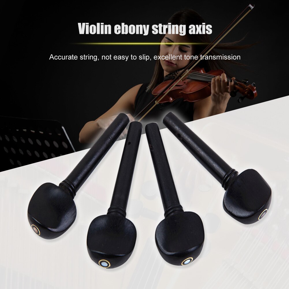 Ebony Violin Tuning Pegs Set Tuners with End Pin S... – Vicedeal