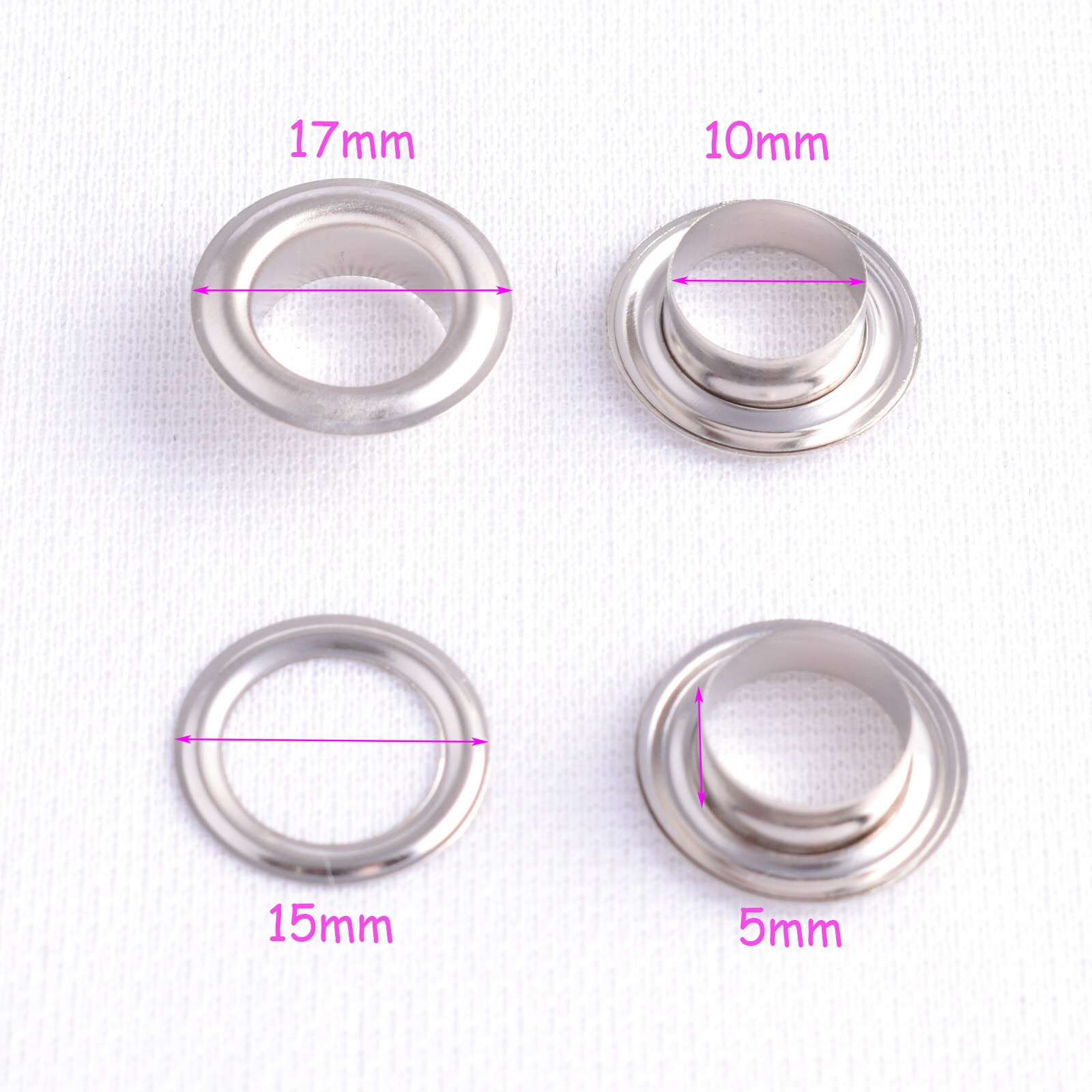 10mm Silver Eyelets Grommets with Washers Metal Gr... – Vicedeal