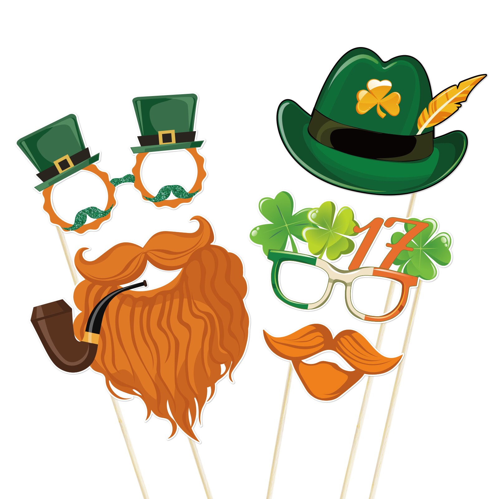 40 Pcs St. Patrick's Day Photo Booth Props Festive... – Grandado