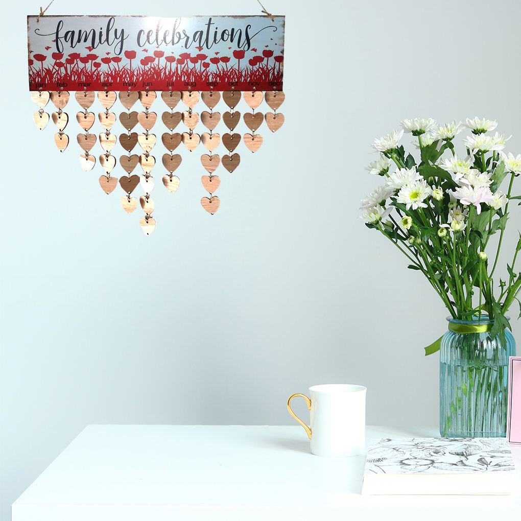 Colorful Family Celebrations Hanging DIY Wooden Ca... – Grandado