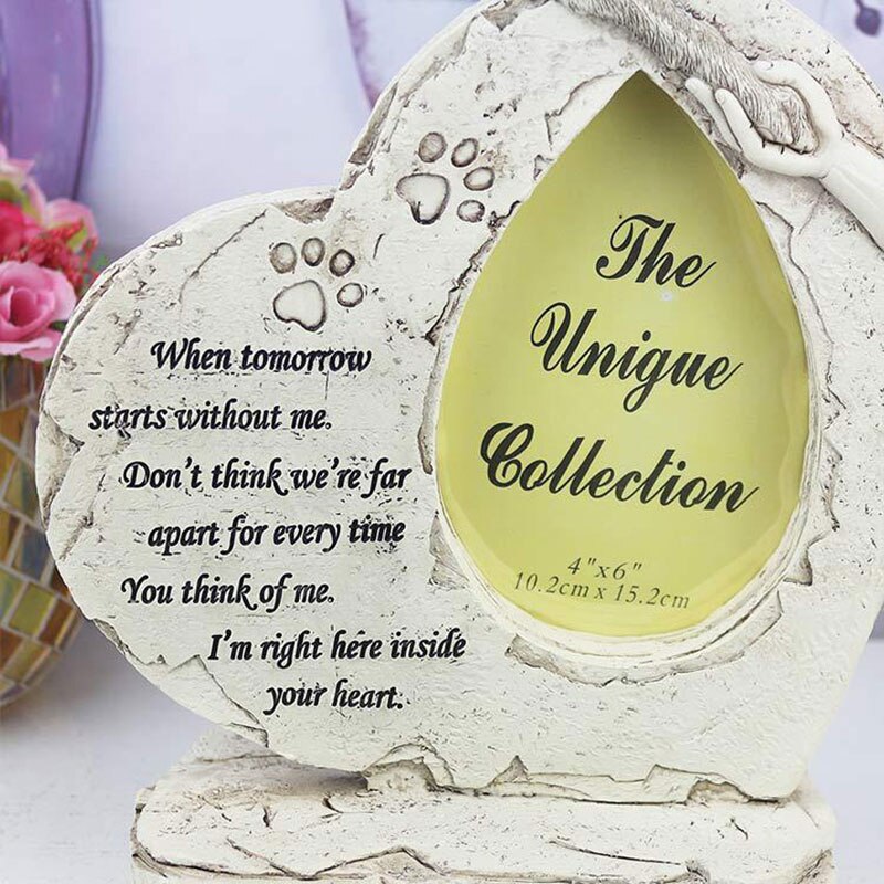 Pet Memorial Stone with Photo Frame Garden Backyar... – Grandado