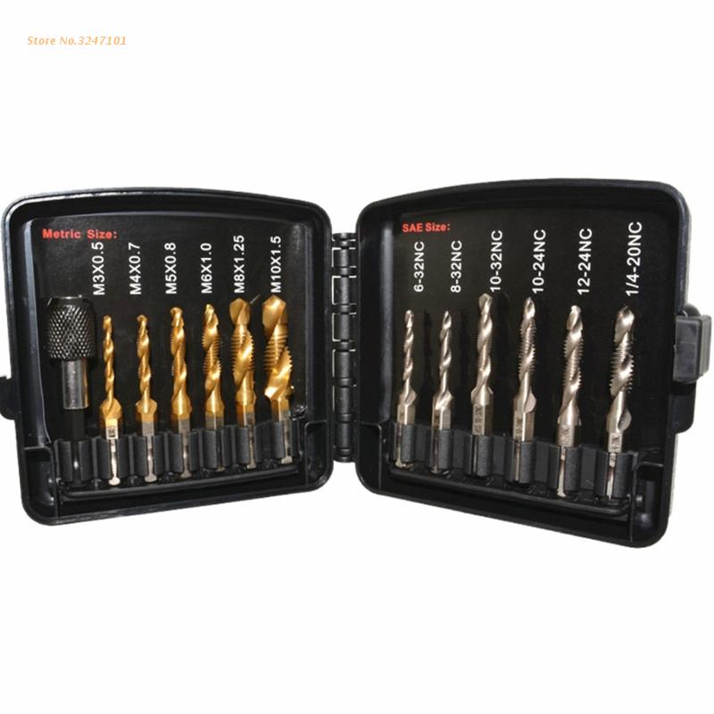 Titanium Combination Drill Bits 6-Piece Titanium Drill Tap Set - Metric ...