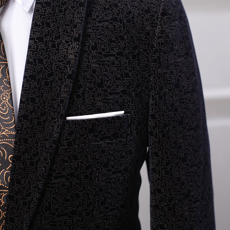 Men's Jacquard Pattern Suits Stage Singer Jacket B... – Grandado