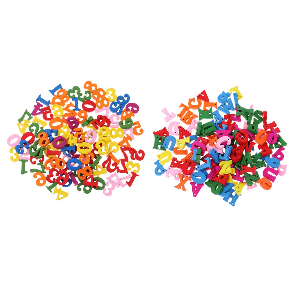 Assorted Wood English Alphabet ABC & Math 0 to 9 N... – Grandado