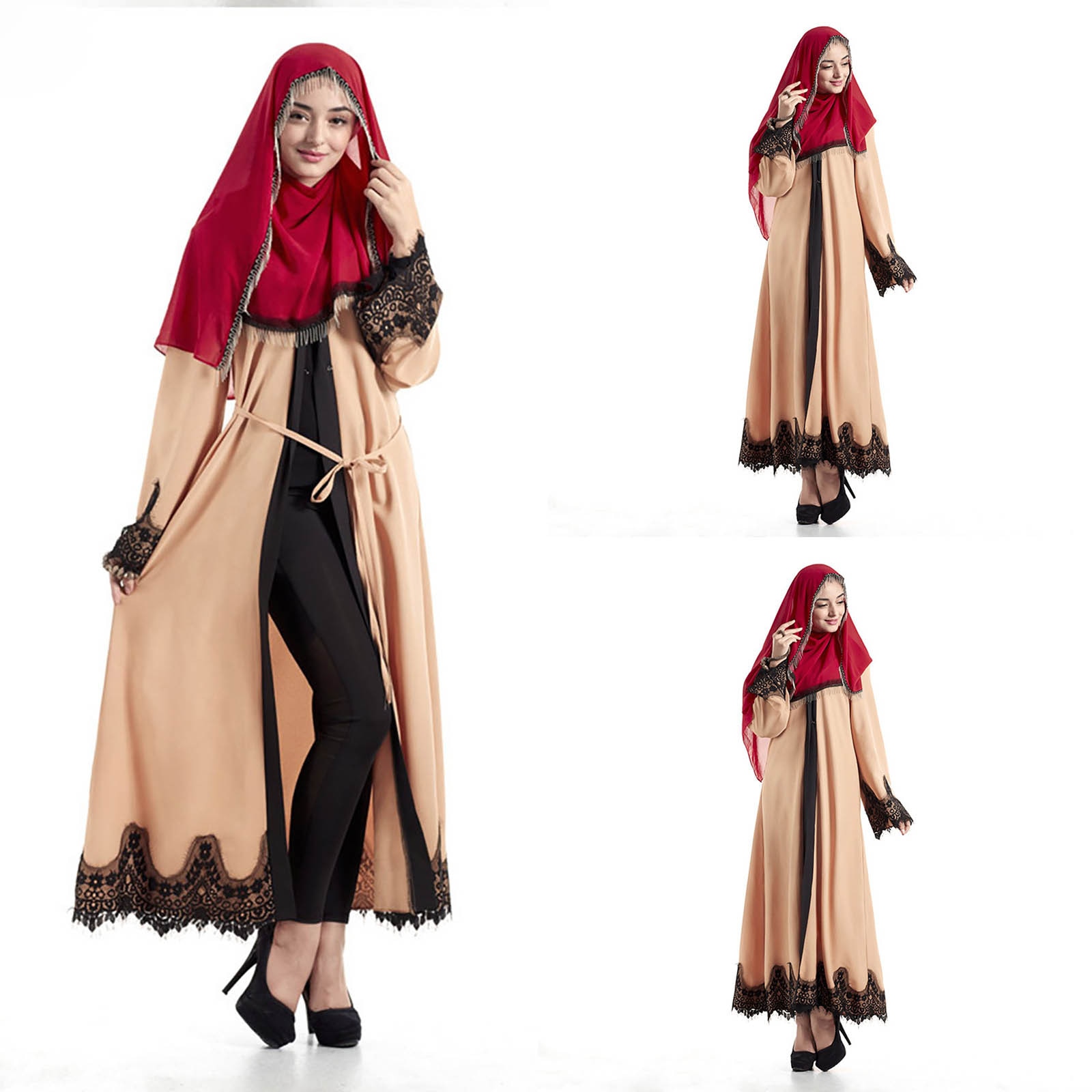 Islamic Women Pearls Kimono Robe Modest Dress Long... – Vicedeal