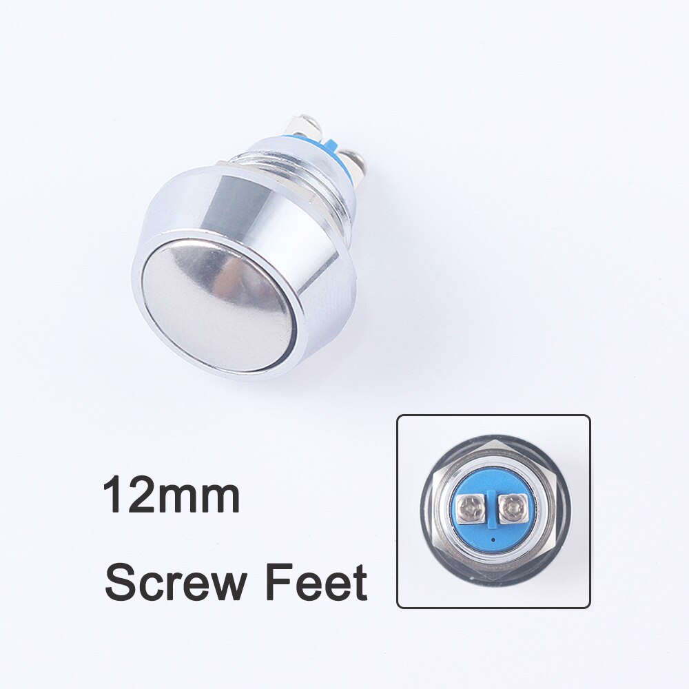 12mm metal push button waterproof nickel plated br... – Grandado