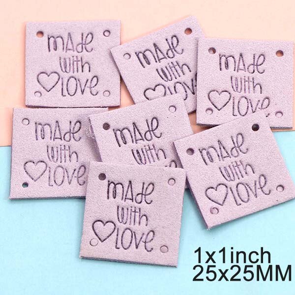 10 Kleuren Hart Handgemaakte Labels Vierkante Lede... – Grandado