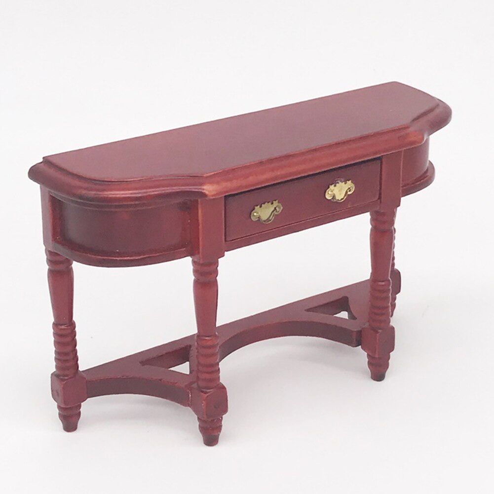 1/12 Vintage Wooden Desk Table Mini Doll House Fur... – Grandado